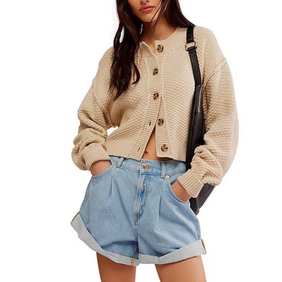 Free People | Sweaters | Free People Lila Cottonblend Cardigan Color ...